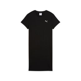 Sweatrock Puma "ESS ELEVATED BODYCON RIB DRESS", Damen, Gr. M, schwarz (Puma schwarz), Obermaterial: 62% Polyester, 34% Baumwolle, 4% Elasthan, unifarben, kurz, R&ouml;cke Sweatrock, eleganter Ausschnitt, gesticktes Cat Logo