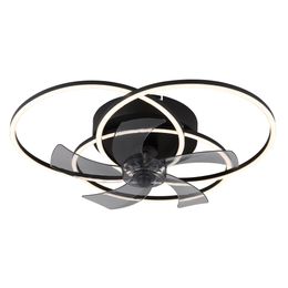 Globo LIGHTING Deckenleuchte "ALIA", schwarz (schwarz matt), &Oslash; 58cm H: 17,5cm, 1 Stk., Leuchten, Deckenventilator, Deckenlampe, moderner Ventilator, Deckenleuchte