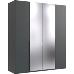 Kleiderschrank wimex "Mugano,in 5 Breiten,2 H&ouml;hen,2 Tiefen, viele Farben, Made in Germany", grafit, griffe schwarz, B:180cm H:208cm T:58cm, Holzwerkstoff, Schr&auml;nke, Kleiderschrank, mit langen Griffen aus Metall, mit oder ohne Spiegel
