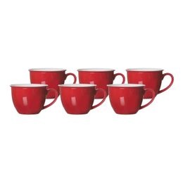 Ritzenhoff & Breker Tasse RITZENHOFF & BREKER "Jumbotassen Doppio 350 ml 6er Set", rot, Porzellan, Trinkgef&auml;&szlig;e, Tasse