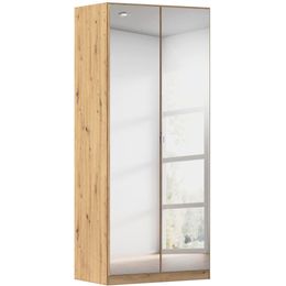 Dreht&uuml;renschrank Rauch "Kleiderschrank Schrank Garderobe TOPSELLER OTELI inkl. Inneneinteilung", eiche artisan, B:91cm H:210cm T:54cm, Holzwerkstoff, Schr&auml;nke, Dreht&uuml;renschrank, mit zus&auml;tzlichen Einlegeb&ouml;den, optional mit Spiegel MADE IN GERMANY