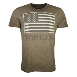 T-Shirt Top Gun "T-Shirt Search TG20191024", Damen, Gr. S, braun (tabacco), Obermaterial: 100% Baumwolle CO., Shirts T-Shirt