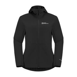 Softshelljacke Jack Wolfskin "FELDBERG HOODY W", Damen, Gr. XS, schwarz, Hauptmaterial: 100% Polyester, Jacken Softshelljacke