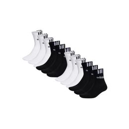 Sneakersocken adidas originals "Socken Cushioned 3S Linear 12er Pack", Damen, Gr. 43-45, bunt (2xschwarz, 2xwei&szlig;), Obermaterial: 71% Baumwolle CO. 26% Polyester PES. 2% Elasthan EL. 1% Nylon NY., Socken Sneakersocken