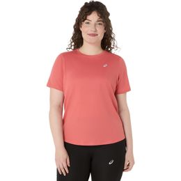 Laufshirt asics "asics CORE TOP", Damen, Gr. XL, schwarz pink clay, Obermaterial: 100% Polyester, Shirts Laufshirt, f&uuml;r Sportmode, Fr&uuml;hlings- und Herbstmode, mit reflektierenden Details
