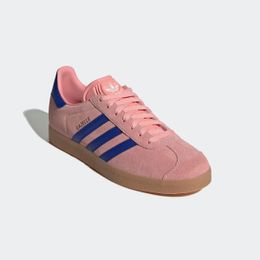 Sneaker adidas originals "GAZELLE", Herren, Gr. 41, rosa (semi pink spark, lucid blau, gum 2), Leder, Synthetik, Schuhe Sneaker