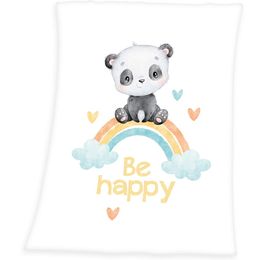 Babydecke Baby Best "Regenbogen Panda", bunt, B:75cm L:100cm, Polyester, Wohndecken, Babydecke, mit liebevollem Motiv