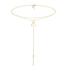 Choker Elli "Halskette Choker Y-Kette Dreieck 925 Silber" Gr. 38, gold, Halsketten, Damen, ohne Stein, Silber 925 (Sterlingsilber), Choker