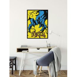 Wandbild Komar "Marvel Venom Colourful Claw", gelb (farbe bild(er): blau,gelb), Disney, 1 Stk., Vlies, Bilder, Wandbild, 50 x 70 cm (Breite x H&ouml;he) - Kinderzimmer, Dekoration
