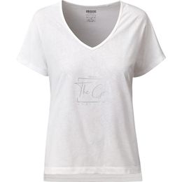 T-Shirt LPO "Damen T-Shirt Rachel", Damen, Gr. 44L, wei&szlig; (snow), Wirkware: Jersey - 65% PES, 35% CO, Shirts T-Shirt
