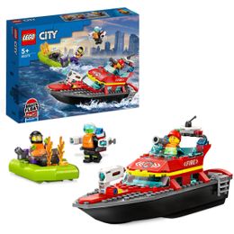 Konstruktionsspielsteine Lego "Feuerwehrboot (60373), Lego City", bunt, Spielbausteine, Kinder, Kunststoff, Konstruktionsspielsteine, Made in Europe