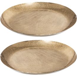 Dekoteller CREATIV HOME, gold (champagner), H:2cm &Oslash;:30cm, Metall, Dekoschalen, Dekoteller, aus Metall