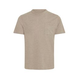 T-Shirt Casual Friday "T-Shirt CFJASPER m&eacute;lange tee with chest pocket", Herren, Gr. M, braun (wren melange), Obermaterial: 100% Baumwolle CO., Shirts T-Shirt