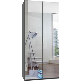 Kleiderschrank wimex "Oxford by fresh to go, in 3 Breiten, Made in Germany", grau (grafit, saharagrau), B:100cm H:216cm T:58cm, Holzwerkstoff, Schr&auml;nke, Kleiderschrank, mit hochwertigen Faltt&uuml;ren f&uuml;r den perfekten &Uuml;berblick