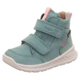 Winterboots Superfit "BREEZE WMS: mittel", M&auml;dchen, Gr. 24, gr&uuml;n (mintgr&uuml;n), Nubukleder, unifarben, Schuhe Winterboots, Babyschuh, Klettschuh mit GORE-Tex, Gr&ouml;&szlig;enschablone zum Download