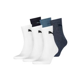 Kurzsocken Puma "Socken 6er Pack", Damen, Gr. 47-49, wei&szlig; (wei&szlig;, blau), Obermaterial: 78% Baumwolle CO. 18% Polyester PES. 2% Polyamid PA. 2% Elasthan EL., Socken Kurzsocken