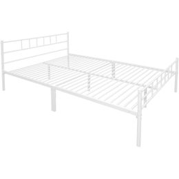Metallbett OTTO HOME "Amrum Bett Bettgestell Bettrahmen Einzelbett Doppelbett Stahlbett", wei&szlig;, wei&szlig;, wei&szlig;, B:186cm H:89cm L:207cm, Betten, Metallbett, Schlafzimmerbett inkl. 26 Lattenroste zum Schutz der Matratze