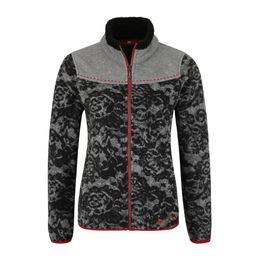 Fleecejacke DEPROC Active "WEDGWOOD WOMEN", Damen, Gr. 36 (S), grau, 100% Polyester, tailliert, gerader Abschluss, Jacken Fleecejacke, weiche Fleecejacke in traditioneller Optik