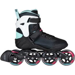 Inlineskates Powerslide "Phuzion Radon Teal 90" Gr. 37, blau (schwarz, t&uuml;rkis), Inlineskates_Rollschuhe, 37 (bis 100 kg), Kunstfaser, Inlineskates