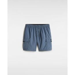 Badeshorts Vans "PRIMARYCARGOLOOSEELASTICBOARDSHORT", Herren, Gr. S, N-Gr, stormyweathe, Obermaterial: 61% Baumwolle, 39% Polyester, Badehosen Badeshorts, sportlicher Stil, aus Baumwolle und Polyester