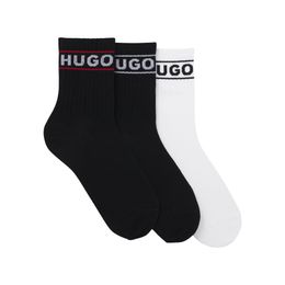 Freizeitsocken HUGO UNDERWEAR "3P QSRIB SPORTY CC W", Damen, Gr. 39-42, bunt (open miscellaneous 960), Baumwollmischung, unifarben, elastisch, Socken Freizeitsocken, mit kontrastfarbenem Logodetail