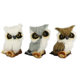 Dekofigur I.GE.A. "Tierfigur mini Eule 3er Set", wei&szlig;, B:5cm H:8cm, Polyester, Dekofiguren, Dekofigur, Aus Kunstfell Vogel Dekovogel Statue Ornament Pelz Pl&uuml;schtier Waldtier