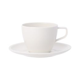 Villeroy & Boch Tasse VILLEROY & BOCH "Kaffeetasse mit Untertasse Artesano Original 250 ml wei&szlig;", wei&szlig;, Porzellan, Trinkgef&auml;&szlig;e, Tasse