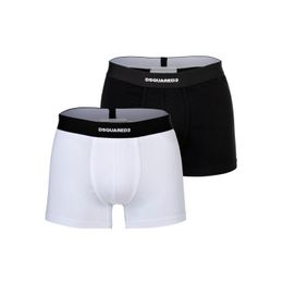 Boxershorts Dsquared2 "Boxershort TWIN PACK TRUNK 2er Pack", Herren, Gr. L, schwarz (schwarz, wei&szlig;), Obermaterial: 94% Baumwolle CO. 6% Elasthan EL., Unterhosen Boxershorts