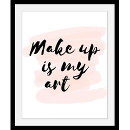 Bild queence "Make up", bunt (farbe rahmen: schwarz, farbe bild(er): bunt), B:30cm H:40cm T:3cm, Acrylglas, Holz, Papier, Bilder, Bild, HD Premium Poster-Druck inkl. Holzrahmen