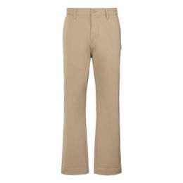 Chinohose HUGO BLUE "Zayn", Herren, Gr. 31, L&auml;nge 32, beige (medium beige269), Web, Obermaterial: 98% Baumwolle, 2% Elasthan, unifarben, gerade lang, Hosen Chinohose, mit G&uuml;rtelschlaufen