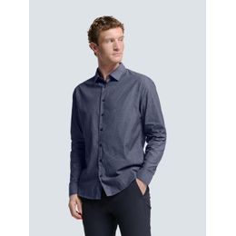 Langarmhemd NO EXCESS, Herren, Gr. XL, N-Gr, schwarz (night), Obermaterial: 97% Baumwolle, 3% Elasthan, unifarben, slim fit h&uuml;ftlang, &Auml;rmel mit &Auml;rmelschlitz 1-Knopf-Manschette, Hemden Langarmhemd, mit Teilungsnaht hinten