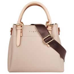 Henkeltasche Bugatti "ELLA", Damen, Gr. B/H/T: 22cm x 21cm x 10cm onesize, beige, Kunstfaser, unifarben, Taschen Henkeltasche