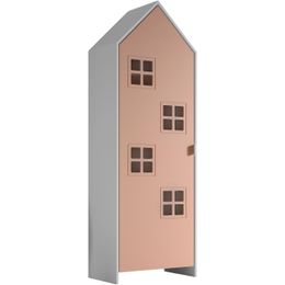 Kleiderschrank Vipack "Casami, mit trendiger Optik in zeitlosem Design", wei&szlig; (wei&szlig;, pink lackiert), B:57,6cm H:171,3cm T:39cm, MDF, Schr&auml;nke, Kleiderschrank, variable Innenausstattung und viel Stauraum