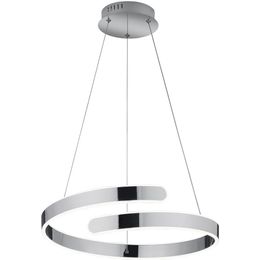 REALITY LEUCHTEN LED Pendelleuchte "Parma", grau (chrom), 1, &Oslash; 50cm H: 150cm, 1 Stk., Leuchten, H&auml;ngelampe neutralwei&szlig; 4000K, 4500 Lumen 37W, dimmbar h&ouml;henverstellbar, LED Pendelleuchte