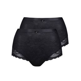Taillenslip LISCA "2er Pack Damen Taillenslip Evelyn", Damen, Gr. 50, schwarz, Stoff, Obermaterial: 83% Polyamid PA. 17% Elasthan EL., Unterhosen Taillenslip