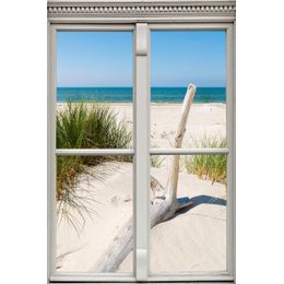 Wandsticker queence "D&uuml;ne", beige (natur), B:120cm H:80cm, Wandtattoos, Wandsticker, Wandsticker, Wandbild, selbstklebend, 3D, Fenster