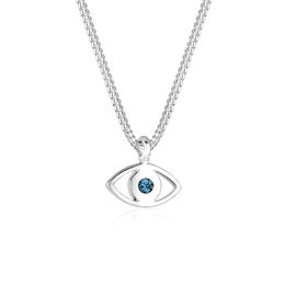 Silberkette Elli "Halskette Evil Eye Glas Kristalle Blau 925 Sterling Silber" Gr. 40, blau, Halsketten, Damen, mit Stein, Silber 925 (Sterlingsilber), Silberkette