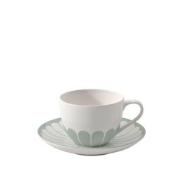 Villeroy & Boch Tasse VILLEROY & BOCH "Kaffeetasse mit Untertasse Fleur Couleur 160 ml", gr&uuml;n (vert), 1 tlg., Porzellan, Trinkgef&auml;&szlig;e, Tasse