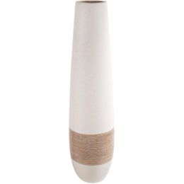 Bodenvase Gilde "Vase Olbia creme H. 66 cm", beige (creme), B:17cm H:66cm T:17cm &Oslash;:17cm, Keramik, Vasen, Bodenvase