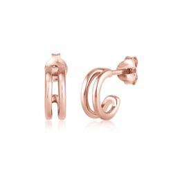 Paar Ohrstecker Elli "Ohrringe Creolen Stecker Basic Minimal 925 Silber" Gr. 9, rosa (rosegold), Ohrringe, Damen, ohne Stein, Silber 925 (Sterlingsilber), Paar Ohrstecker