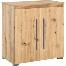 Hochkommode Home Affaire "Bali", beige (artisan, oak, nachbildung), B:85cm H:92cm T:50cm, Holzwerkstoff, Kunststoff, Sideboards, Hochkommode, mit Melaim-Oberfl&auml;che