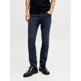 Jack & Jones Slim-fit-Jeans JACK & JONES "JJITIM JJORIGINAL AKM 004 / SQ 368 / SQ 031", Herren, Gr. 28, L&auml;nge 32, blau (blau denim), Denim/Jeans, Obermaterial: 70% Baumwolle, 28% Polyester, 2% Elasthan, Abriebeffekte, slim fit, Jeans Slim-fit-Jeans
