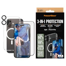 PanzerGlass Displayschutzglas "3-in-1 Protection, Glass, Hoops, Case", transparent, B:11cm H:2,5cm T:19,5mm, Displayfolien, Displayschutzfolie, Schutzfolie, Bildschirmschutz, kratz- & sto&szlig;fest, Displayschutzglas