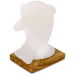 Himalaya Salt Dreams Salzkristall-Tischlampe "Delfin", wei&szlig;, &Oslash; 7cm H: 15cm, 1 Stk., Leuchten, Handgefertigt aus Salzkristall - jeder Stein ein Unikat, H: ca.15 cm, Salzkristall-Tischlampe