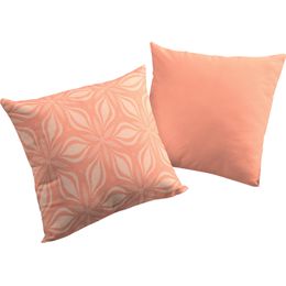 Kissenh&uuml;lle Adam "Retro Floret", orange (papaya), B:40cm L:40cm, Baumwolle, Obermaterial: 100% Baumwolle, Kissenbez&uuml;ge, Kissenh&uuml;lle, GOTS zertifiziert