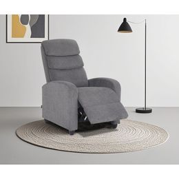 Relaxsessel Home Affaire "BERVILLE, TV-Sessel, Ruhesessel mit Schlaffunktion, Webstoff", grau (anthrazit), B:69cm H:104cm T:87cm, Sessel, Relaxsessel, Liegesessel mit manueller Relaxfunktion