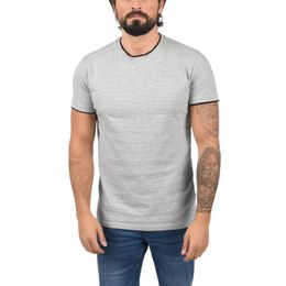 !Solid Rundhalsshirt SOLID "Rundhalsshirt SDSaul", Herren, Gr. L, grau (lig grau m), Obermaterial: 70% Baumwolle CO. 30% Polyester PES., Shirts Rundhalsshirt