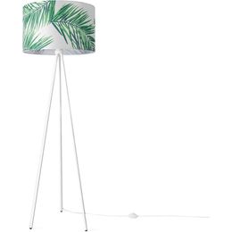 Paco Home Stehlampe "Trina Ostende", wei&szlig;, H: 148,5cm, Leuchten, Lampenschirm Wohnzimmer Stativ Lampe B&uuml;ro Kinderzimmer Jungle Palme, Stehlampe