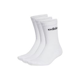 Kurzsocken adidas originals "Socken Linear Crew Cushioned 3er Pack", Damen, Gr. 43-45, wei&szlig;, Obermaterial: 75% Baumwolle CO. 22% Polyester PES. 2% Elasthan EL. 1% Nylon NY., Socken Kurzsocken