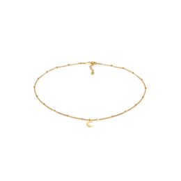 Choker Elli "Halskette Choker Kugelkette Halbmond 925 Silber" Gr. 36, gold, Halsketten, Damen, ohne Stein, Silber 925 (Sterlingsilber), Choker
